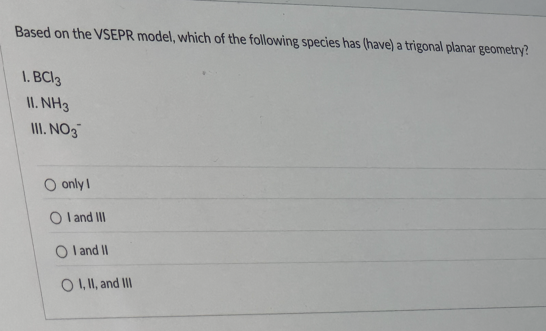 Solved Based on ﻿the VSEPR model, which of ﻿the following | Chegg.com