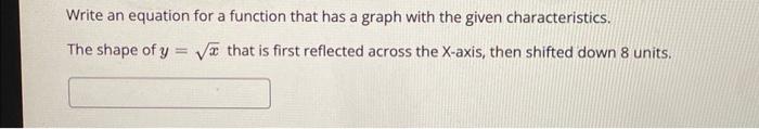 Solved Write an equation for a function that has a graph | Chegg.com