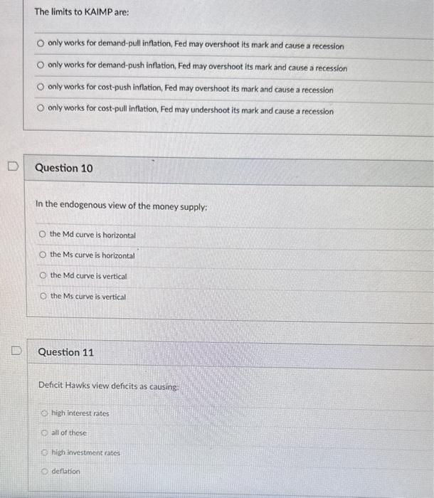 Solved The limits to KAIMP are: only works for demand-pull | Chegg.com