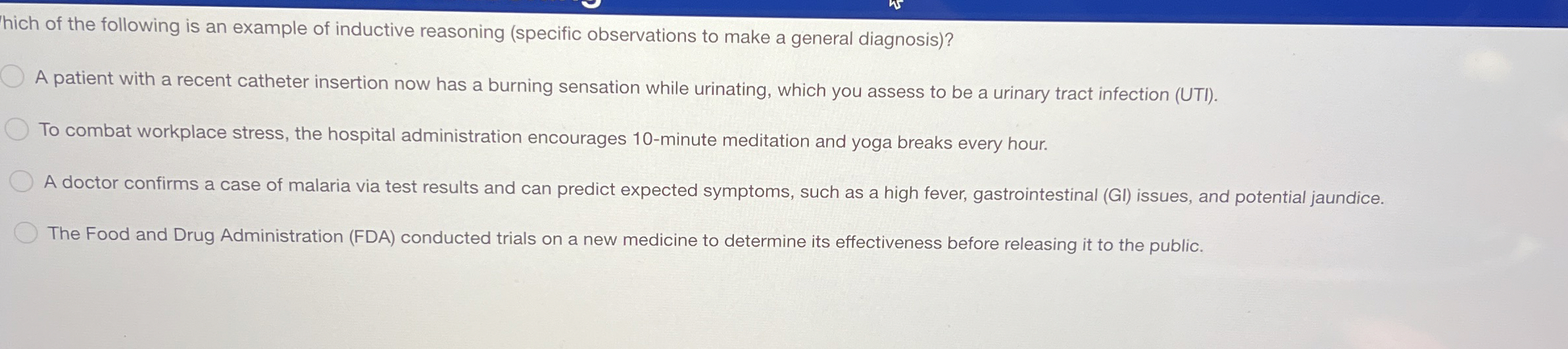 Solved Which of the following is an example of inductive | Chegg.com