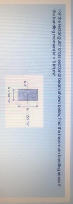 Solved For the rectangular cross sectional beam shown below, | Chegg.com
