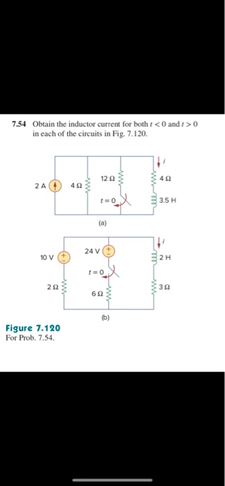 Solved 7.54 Obtain the inductor current for both 1 Solved 7.54 Obtain the inductor current for both 1