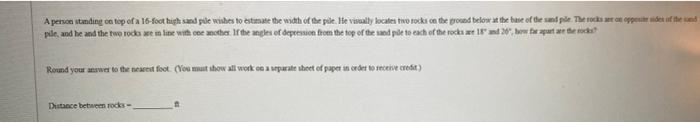Solved A person standing on top of a 16-foot high and ple | Chegg.com