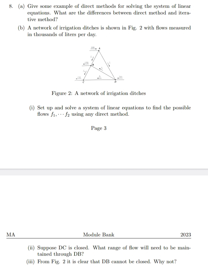Solved (a) ﻿Give some example of direct methods for solving | Chegg.com