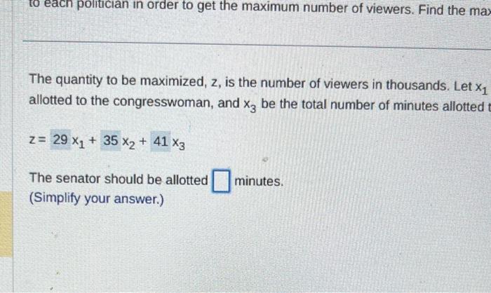 Solved The quantity to be maximized, z, is the number of | Chegg.com