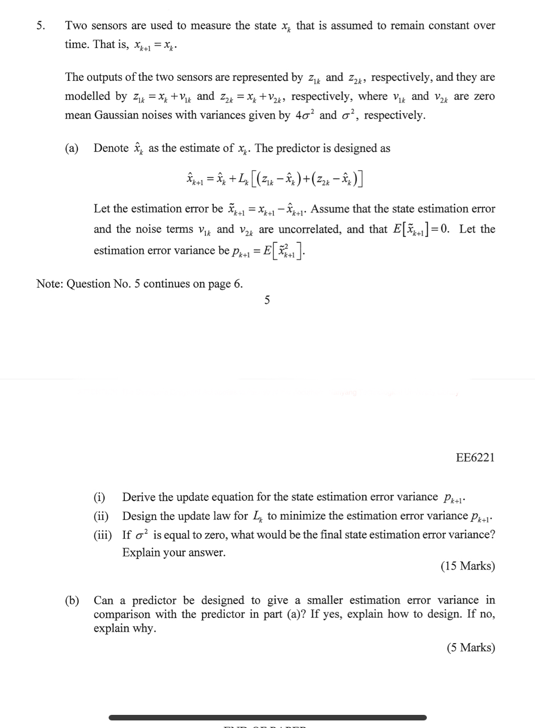 Solved Two sensors are used to measure the state xk ﻿that is | Chegg.com