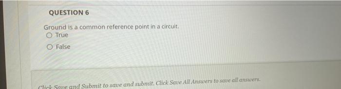 Solved QUESTION 6 Ground is a common reference point in a | Chegg.com