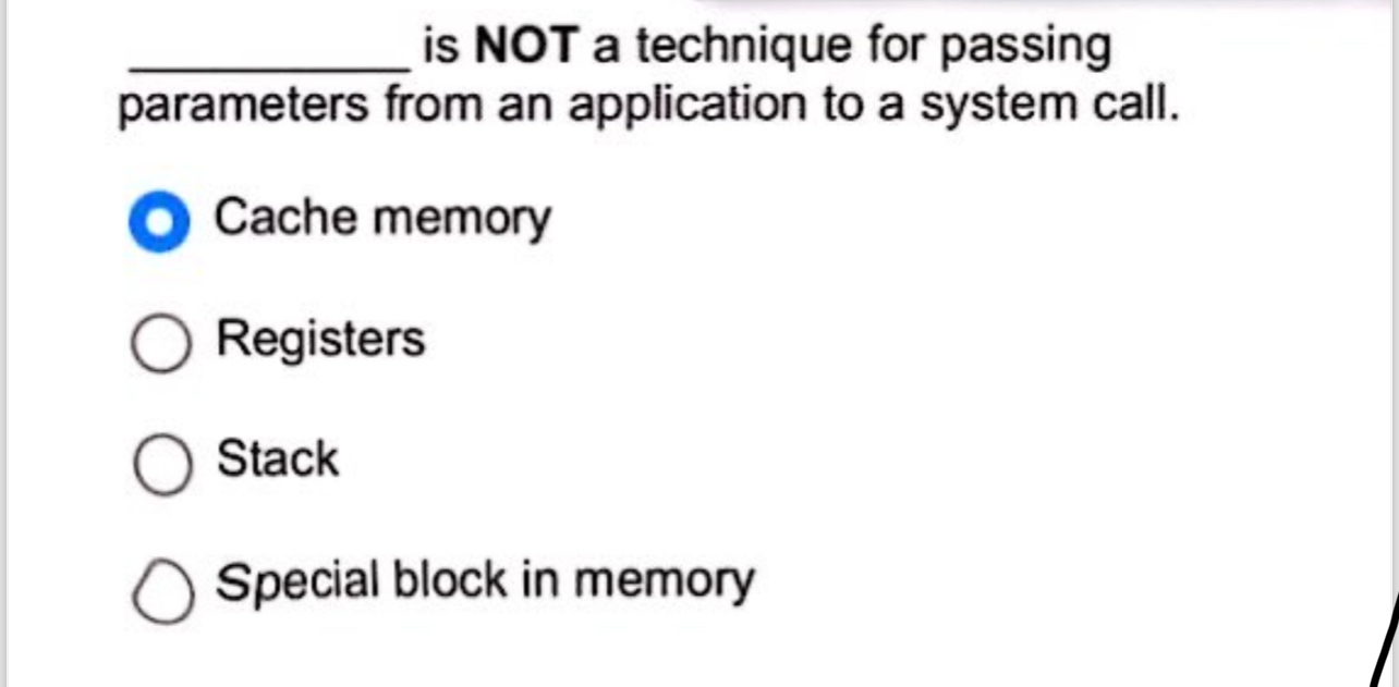 Solved is NOT a technique for passing parameters from an | Chegg.com