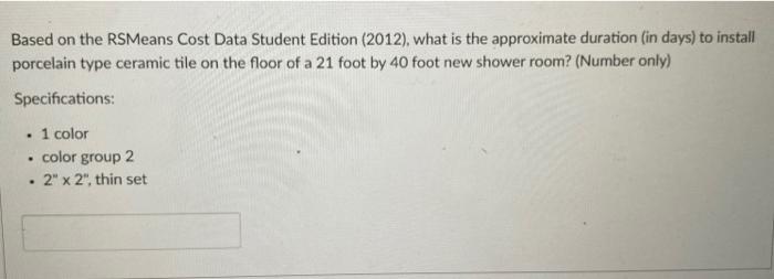 Solved Based on the RSMeans Cost Data Student Edition | Chegg.com