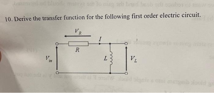 Solved 10. Derive the transfer function for the following | Chegg.com