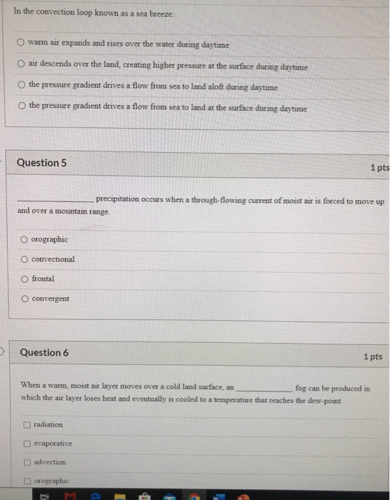 Solved In the convection loop known as a sea breeze: warm | Chegg.com