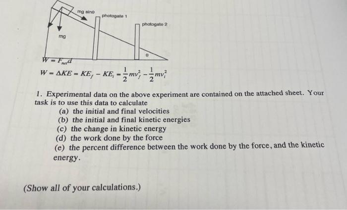 Solved 1. Experimental data on the above experiment are | Chegg.com