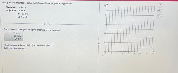 Solved Use graphical methods to solve the following Inear | Chegg.com