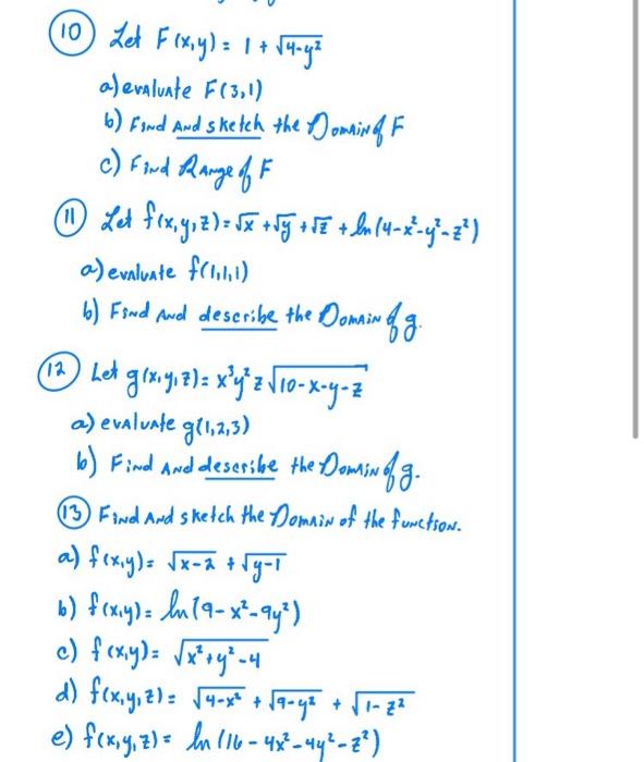 Solved (10) Let F(x,y)=1+4⋅y2 a) evaluate F(3,1) 6) Find And | Chegg.com