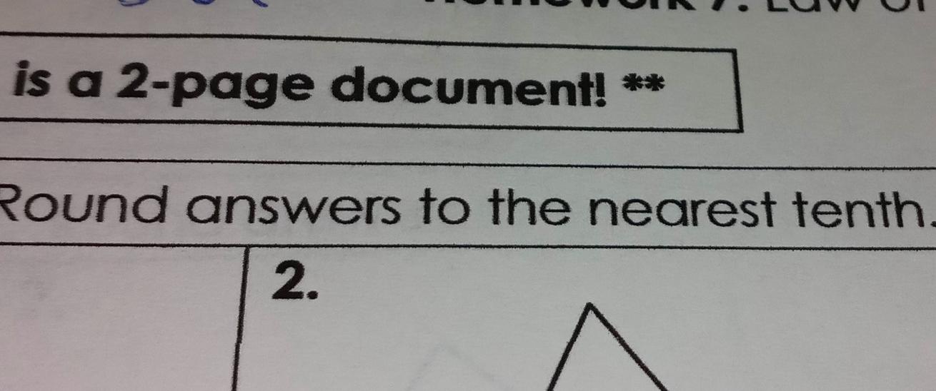 Solved 2-pc Directions: Find each missing measure, Round a | Chegg.com