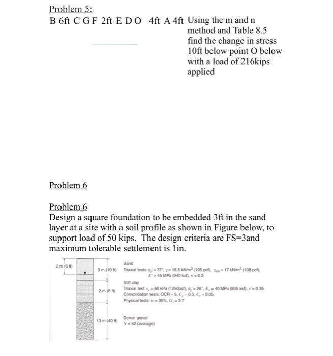 Solved A square foundation of B=4 m applies a uniform | Chegg.com
