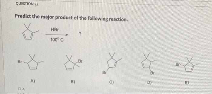 Solved Predict the major product of the following reaction. | Chegg.com