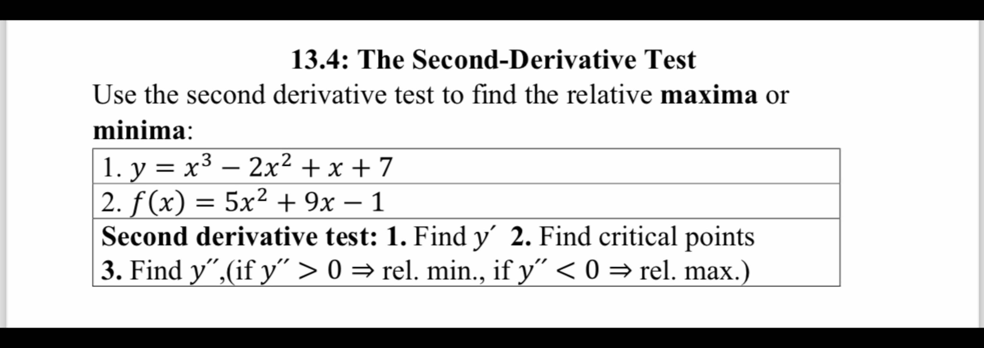 Solved 134 The Second Derivative Testuse The Second 1129