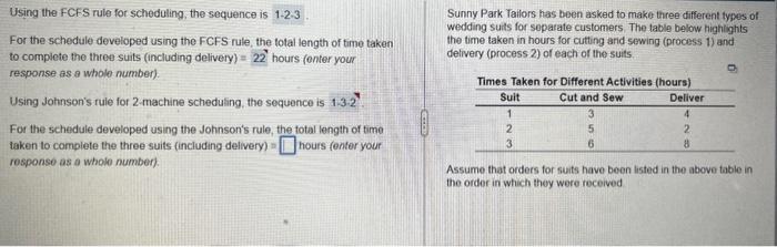 Solved Using the FCFS rule for scheduling, the sequence is | Chegg.com