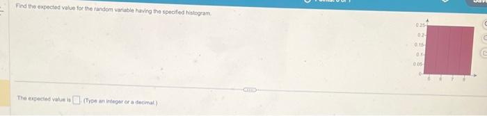 Solved Find the expected value for the random variable | Chegg.com