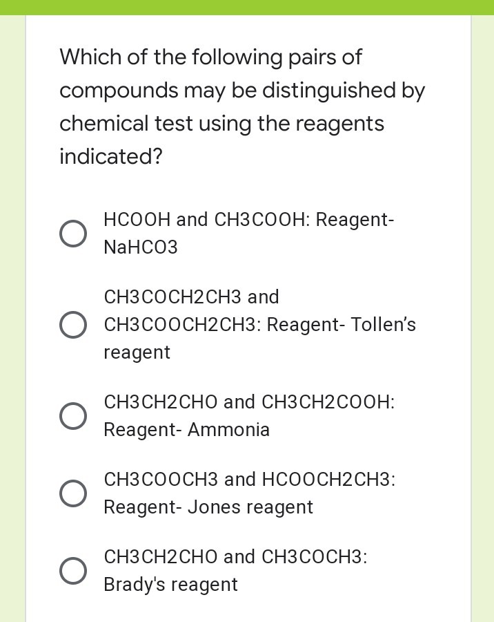 Solved Which of the following pairs of compounds may be | Chegg.com