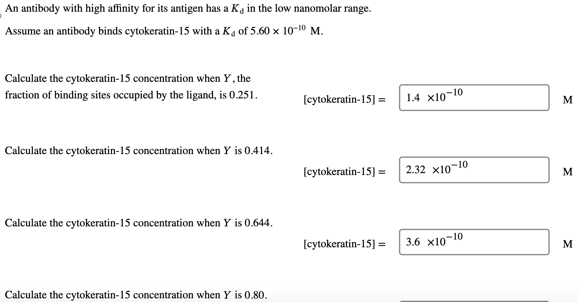 Solved An antibody with high affinity for its antigen has a | Chegg.com