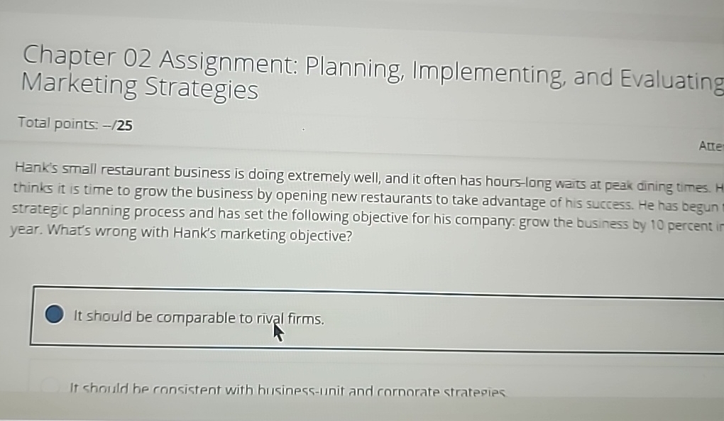 Solved Chapter 02 ﻿Assignment: Planning, Implementing, and | Chegg.com