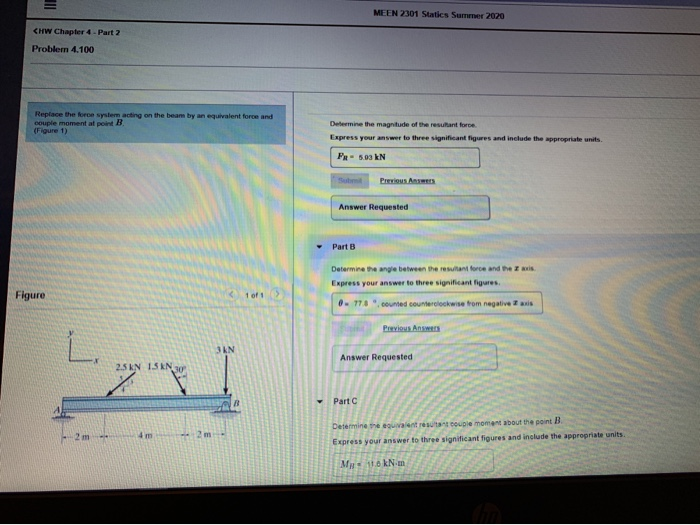 Solved Please help me solve the following Statics question. | Chegg.com