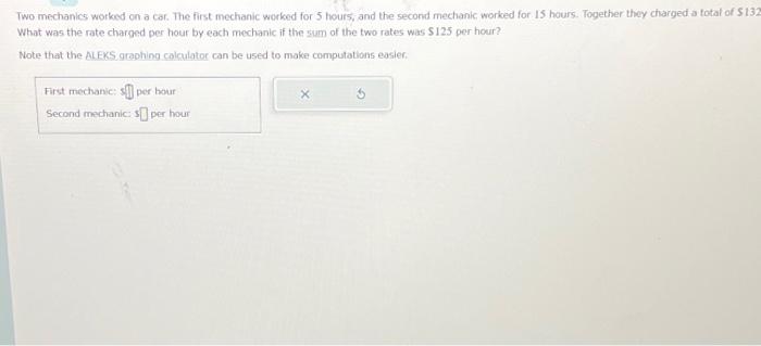 Solved Two mechanics worked on a car. The first mechanic | Chegg.com