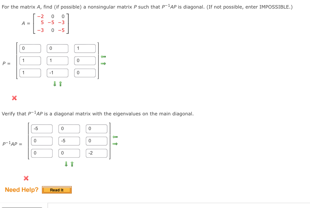 Solved For the matrix A, ﻿find (if possible) ﻿a nonsingular | Chegg.com