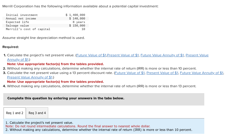Solved Calculate the project's net present value.Note: Do | Chegg.com