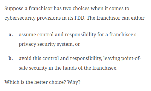 Solved Suppose a franchisor has two choices when it comes | Chegg.com