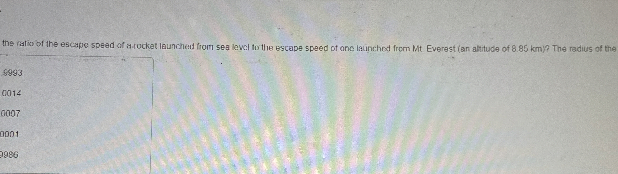 Solved the ratio of the escape speed of a-rocket launched | Chegg.com