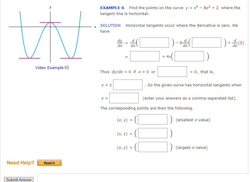 Solved EXAMPLE 6 ﻿Find the points on the curve y=x4-8x2+2 | Chegg.com