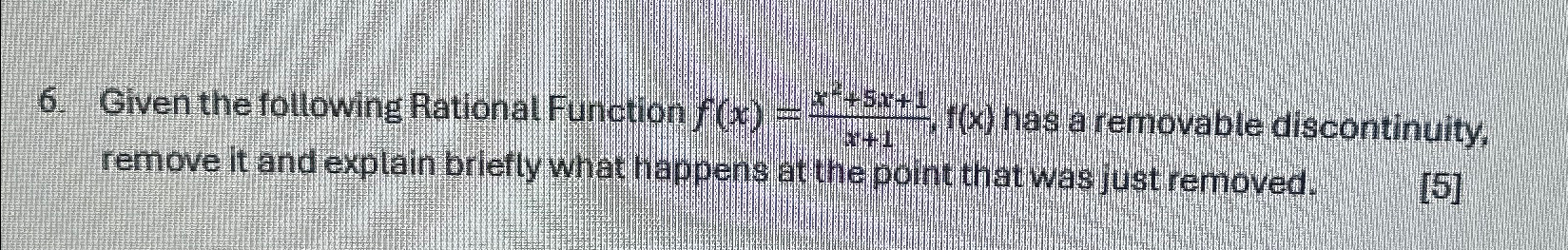 Solved Given the following Rational Function | Chegg.com