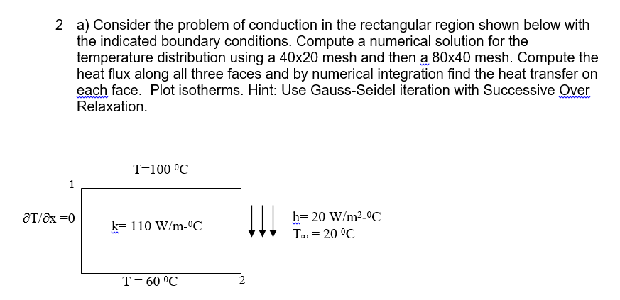 Solved 2 ﻿a) ﻿Consider the problem of conduction in the | Chegg.com