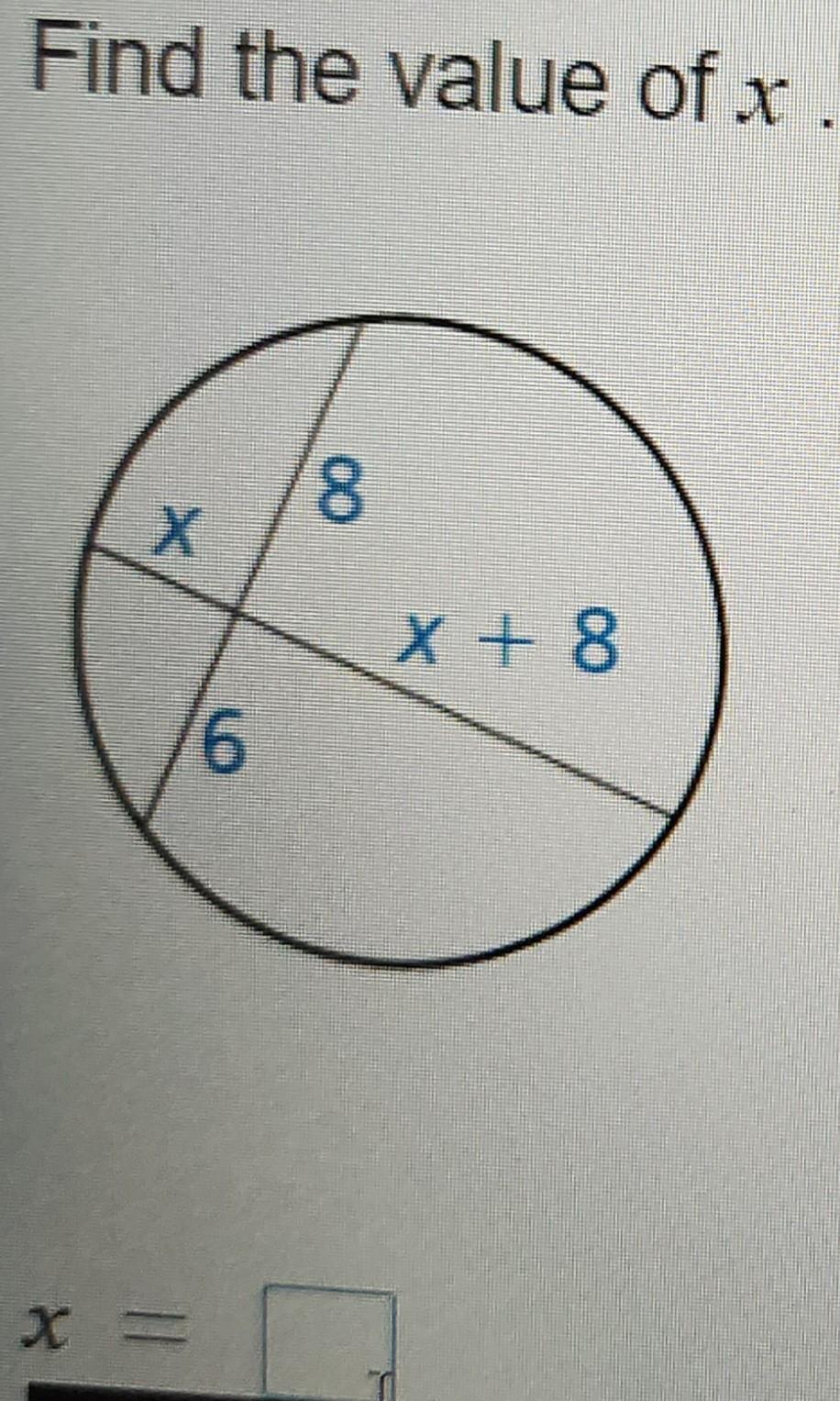 Solved Find the value of x | Chegg.com