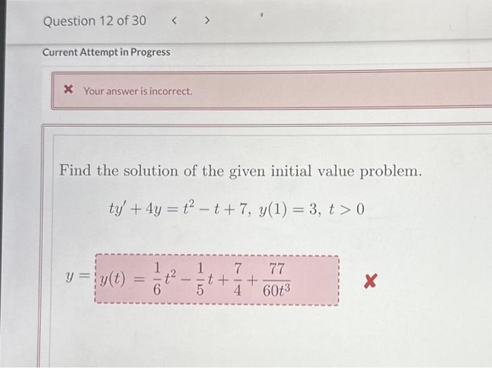 Solved Find the solution of the given initial value problem. | Chegg.com