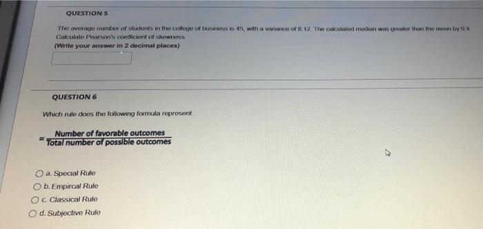 Solved QUESTIONS The average numer of students in the | Chegg.com