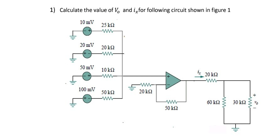 Solved 1) Calculate the value of V, and iz for following | Chegg.com