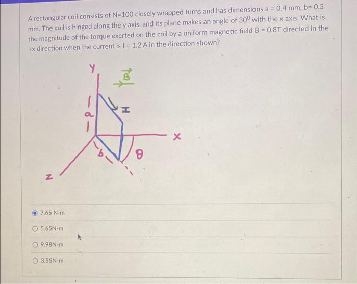 Solved A rectangular coil consists of N=100 closely wrapped | Chegg.com
