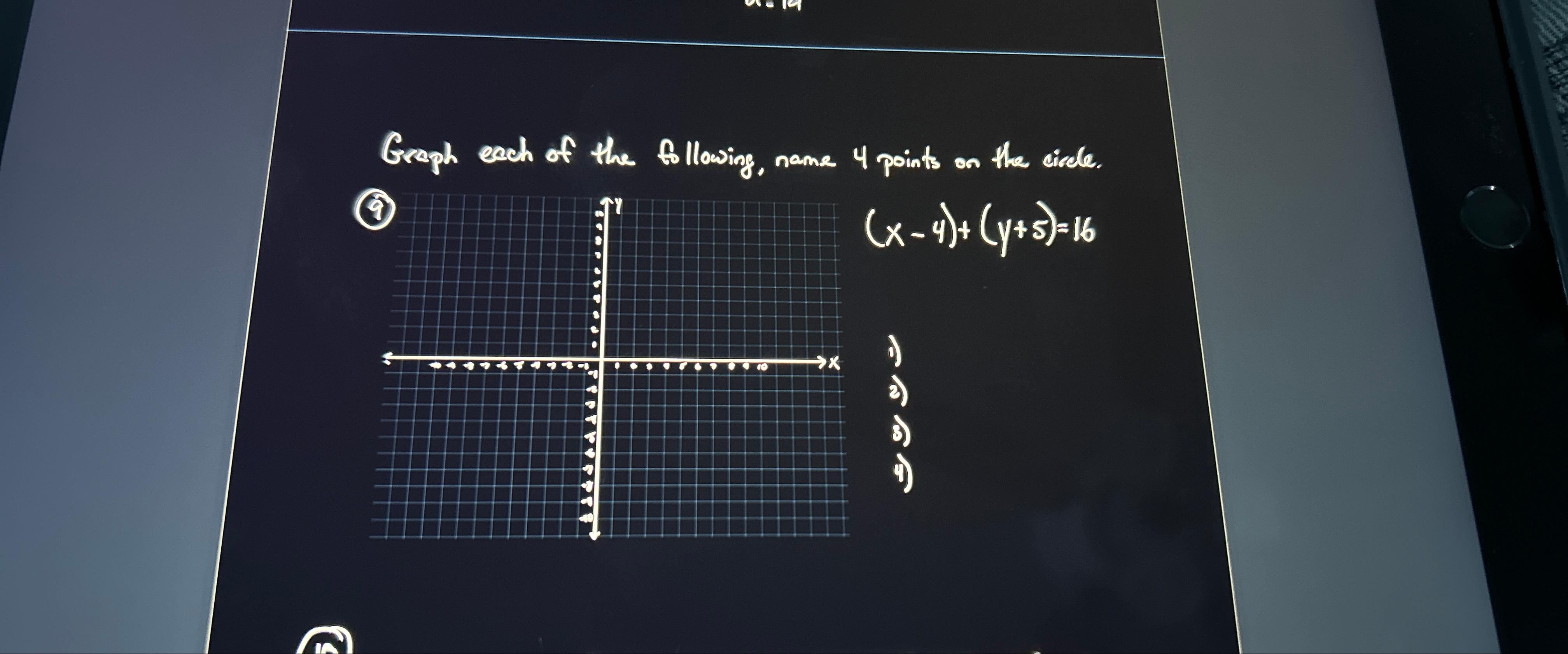 Solved Graph each of the following, name 4 ﻿points on the | Chegg.com