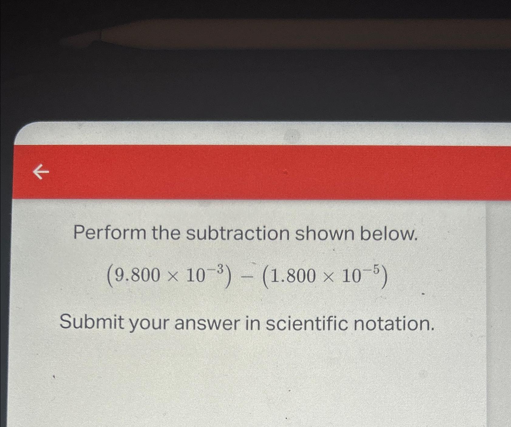 Solved Perform the subtraction shown | Chegg.com