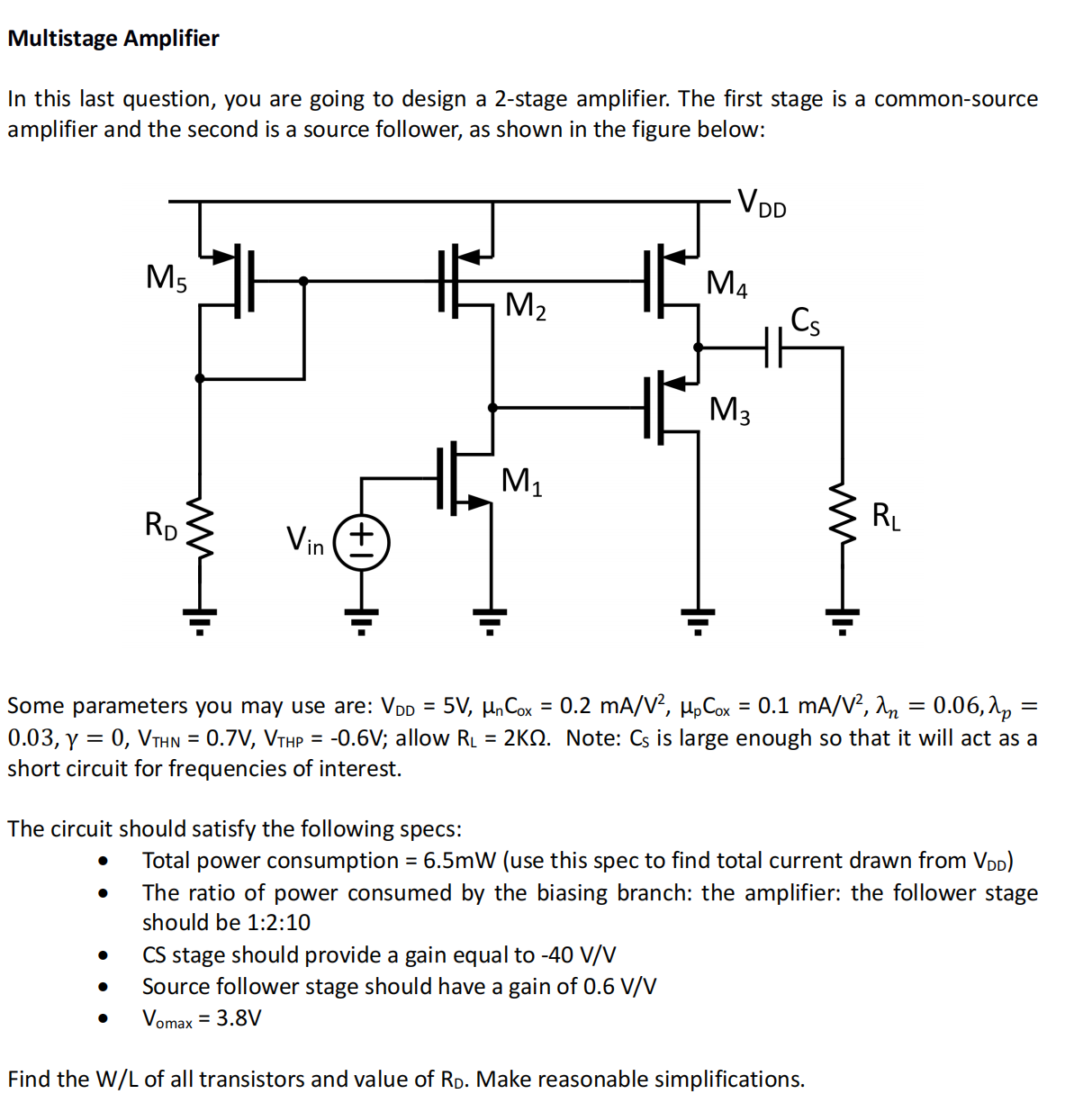 Multistage AmplifierIn this last question, you are | Chegg.com