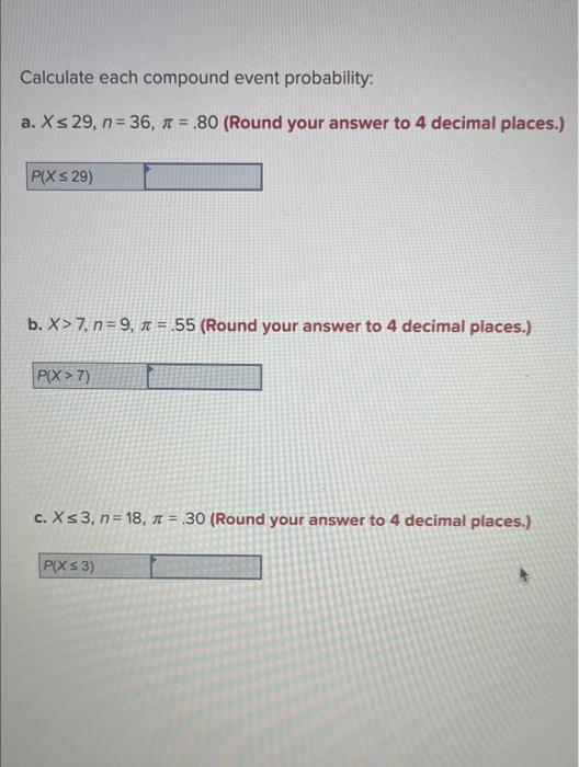 Solved Calculate each compound event probability: a. | Chegg.com