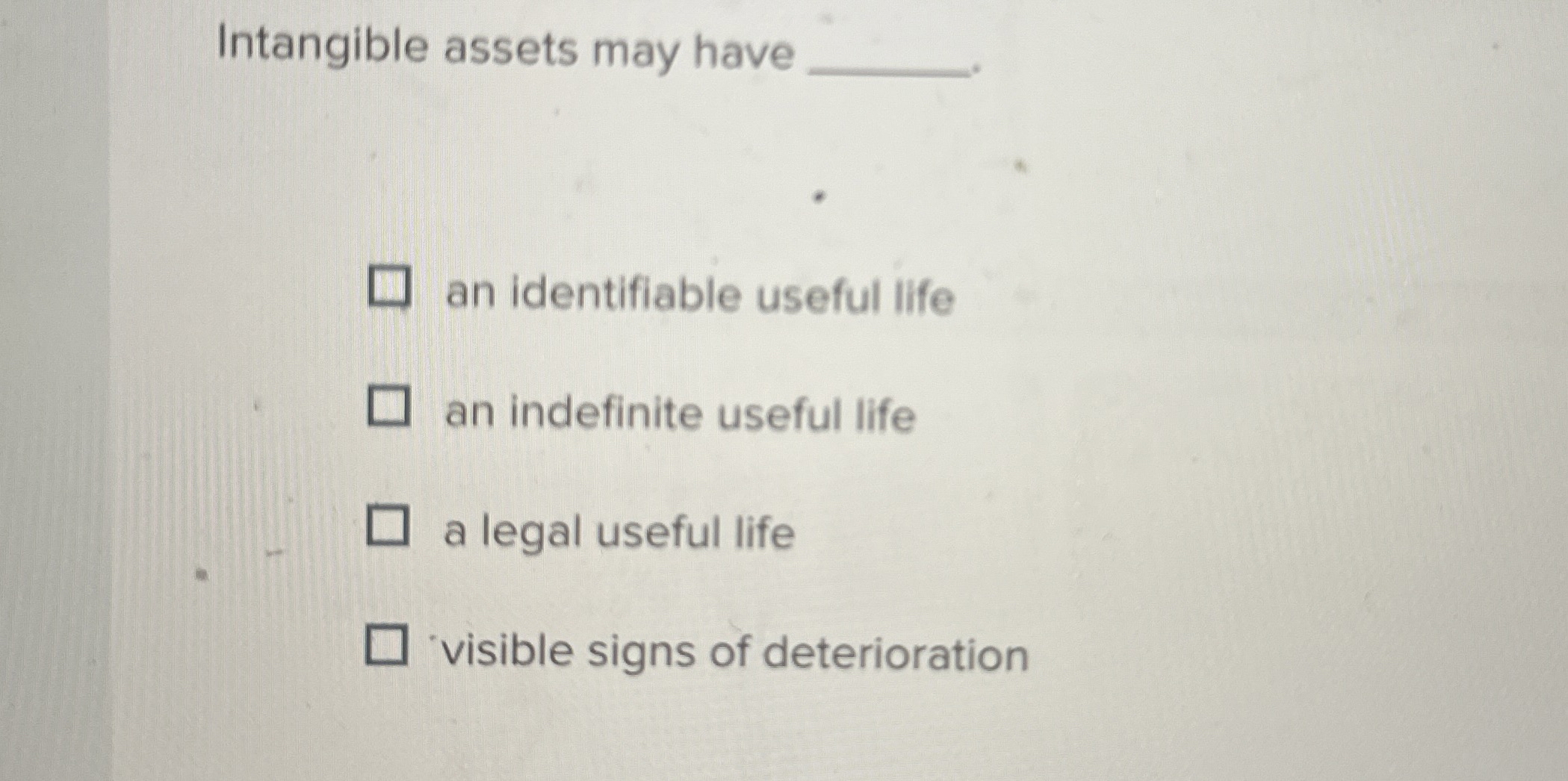 Solved Intangible assets may havean identifiable useful | Chegg.com