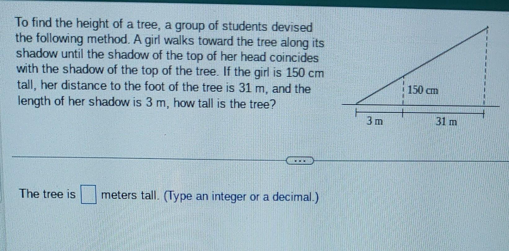 Solved To find the height of a tree, a group of students | Chegg.com