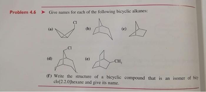 Solved Give names for each of the following bicyclic | Chegg.com
