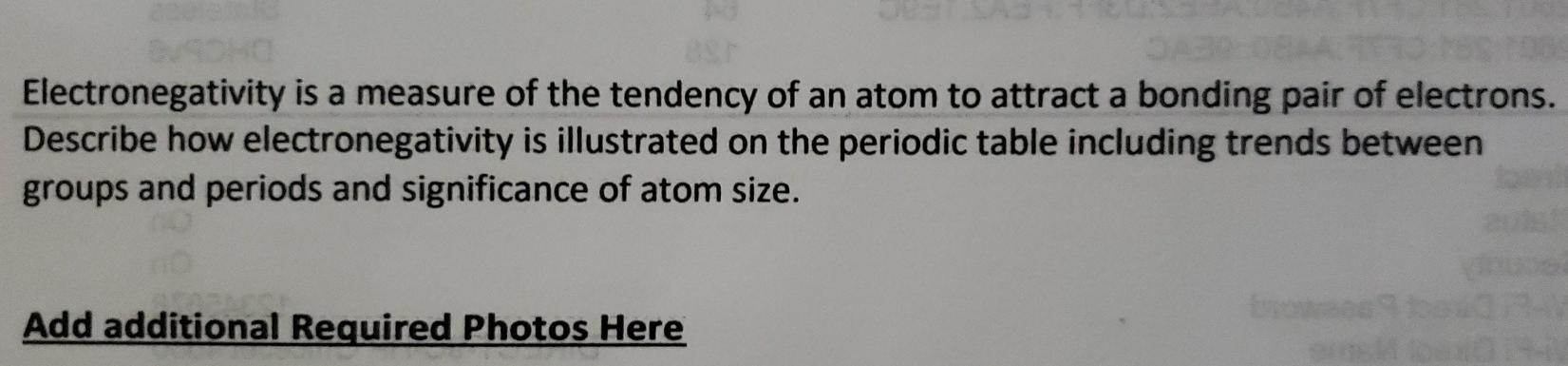 Solved Electronegativity is a measure of the tendency of an | Chegg.com