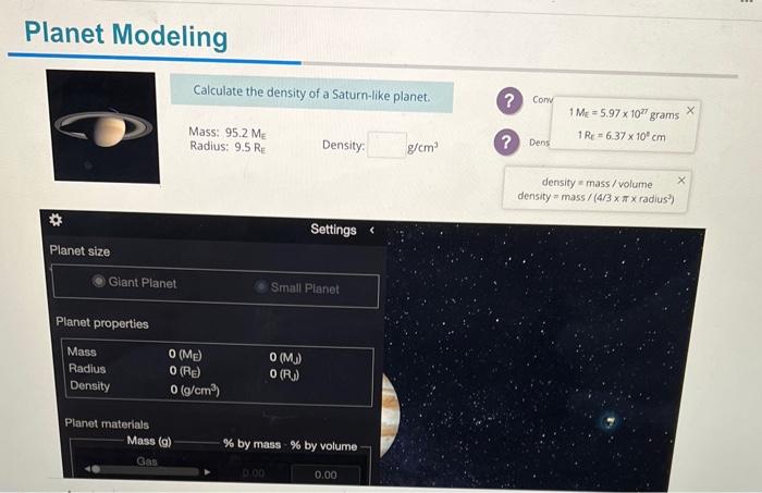 Solved Planet Modeling | Chegg.com